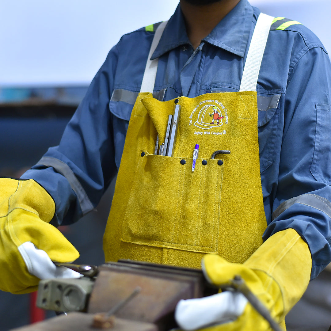 Leather welding apron store